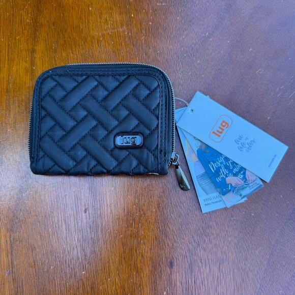lug | Bags | Lug Mini Handspring Zip Wallet Womens Midnight Black Rfid ...